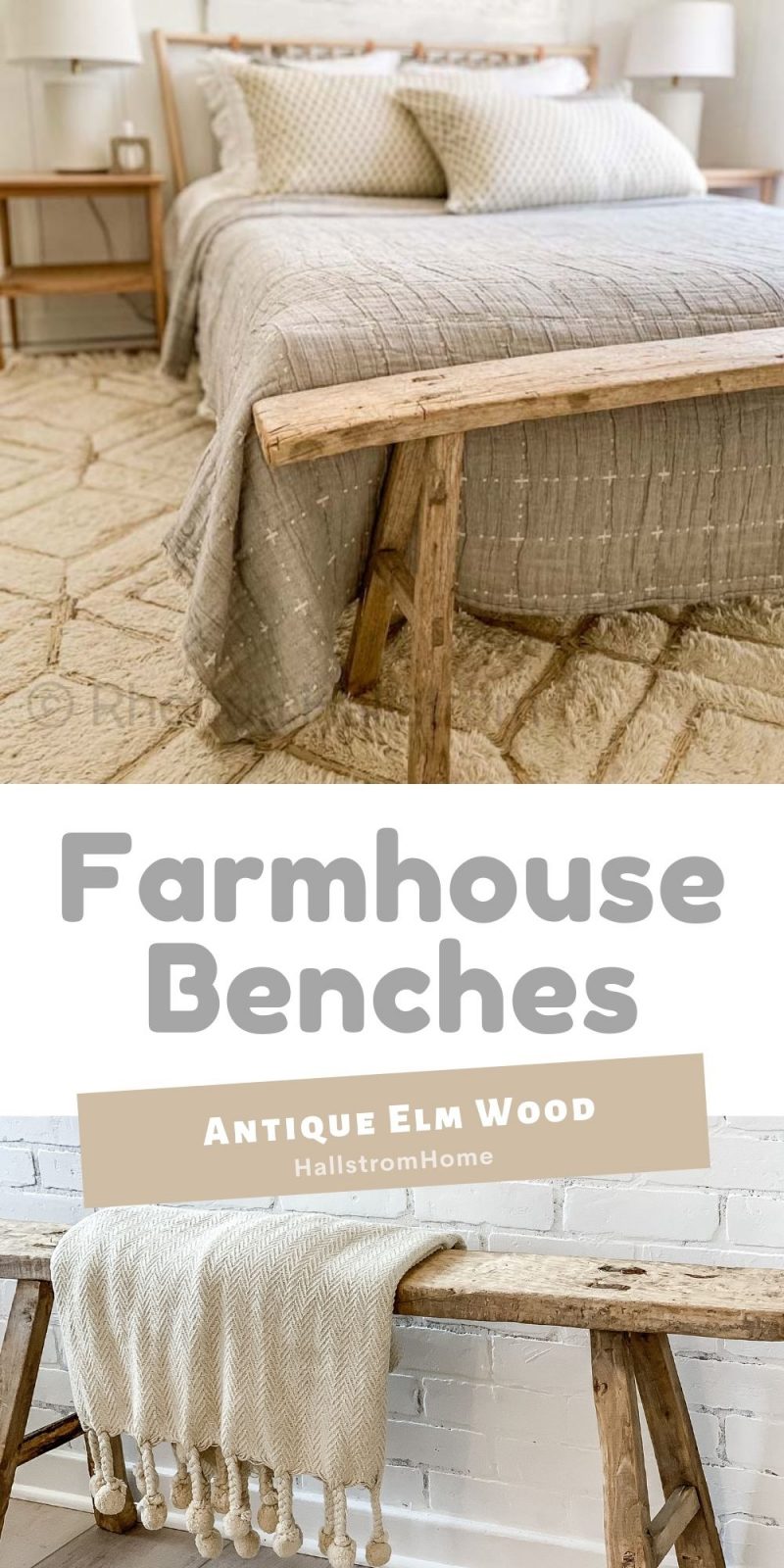Farmhouse Style Benches – Hallstrom Home